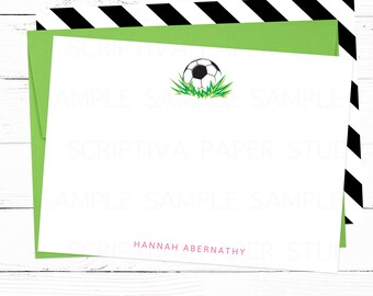 Soccer Thank You Notes, Soccer Stationery, Printable Soccer Note Cards ...