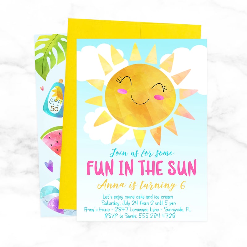 Sun Invitation - Etsy