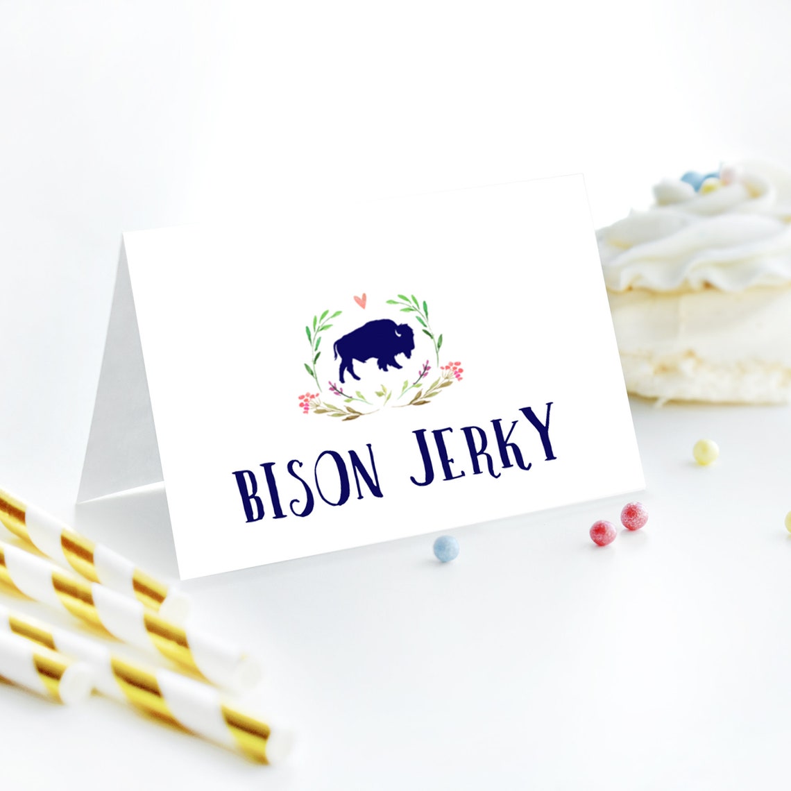 Bison Menu Tent Cards Buffalo or Bison Baby Shower Theme - Etsy