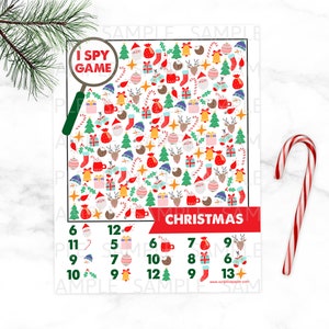 Christmas I SPY Worksheet - Christmas Counting and Numbers Activity - Etsy