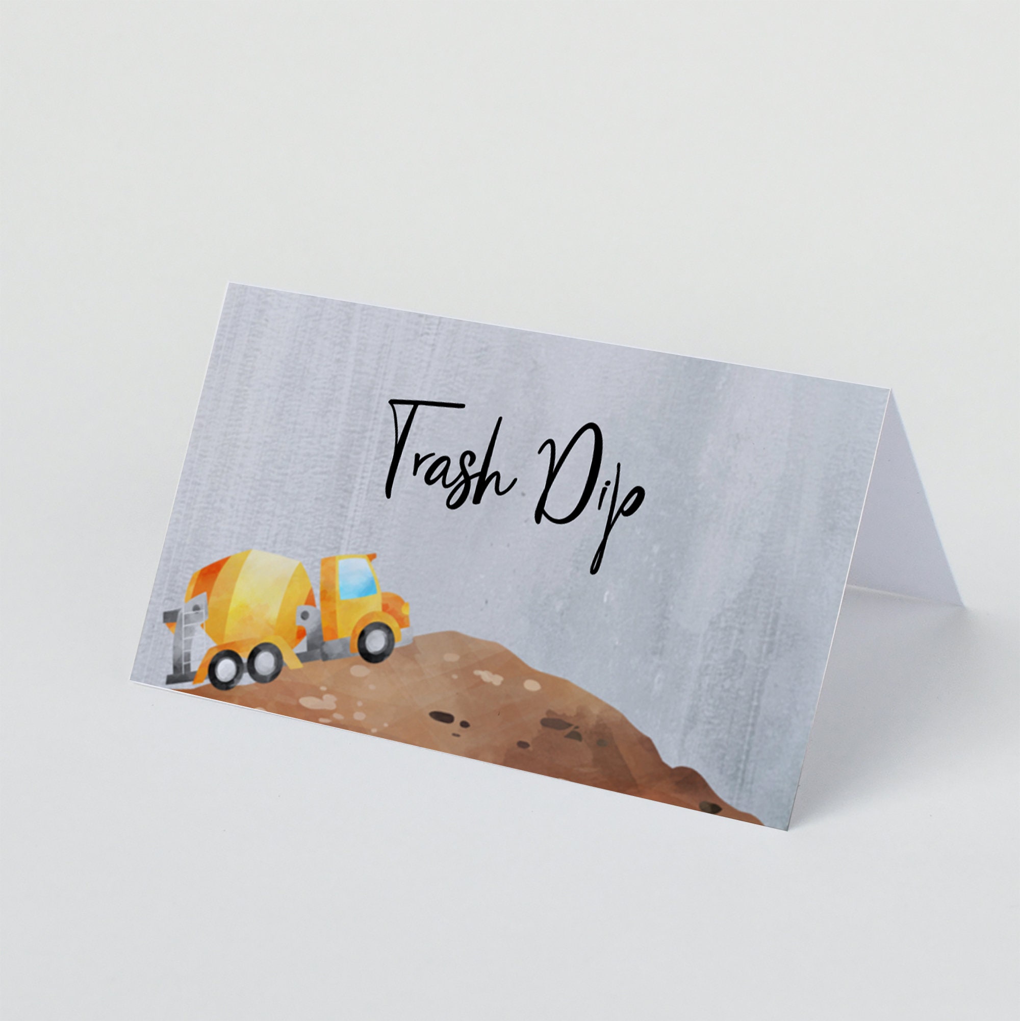 Construction Place Cards and Menu Label Tent Cards | Set of 4 ...