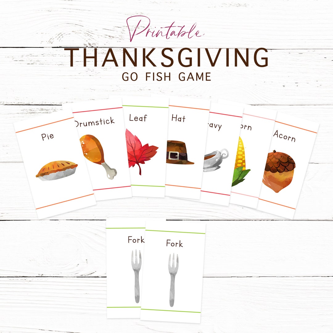 Thanksgiving Go Fish Game - Printable - Etsy