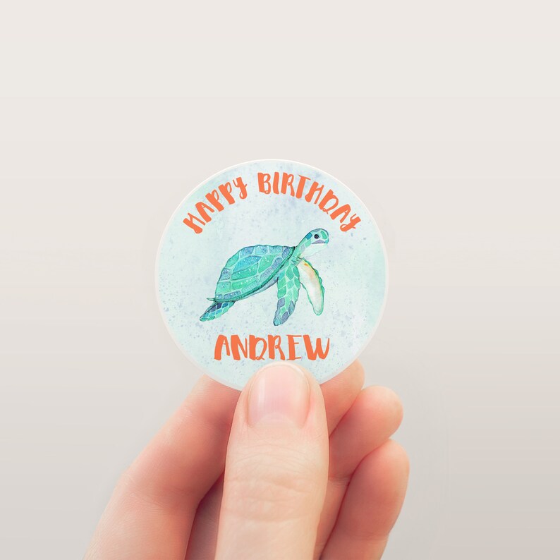 Set of 3 Turtle Stickers Sea Turtle Birthday Party | Etsy
