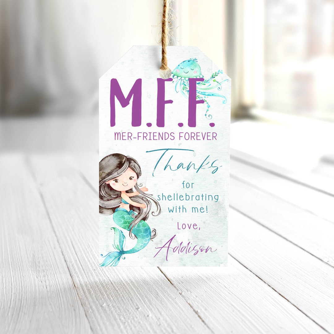 Mermaid Party Favor Tags - Mer-friends Forever - Etsy