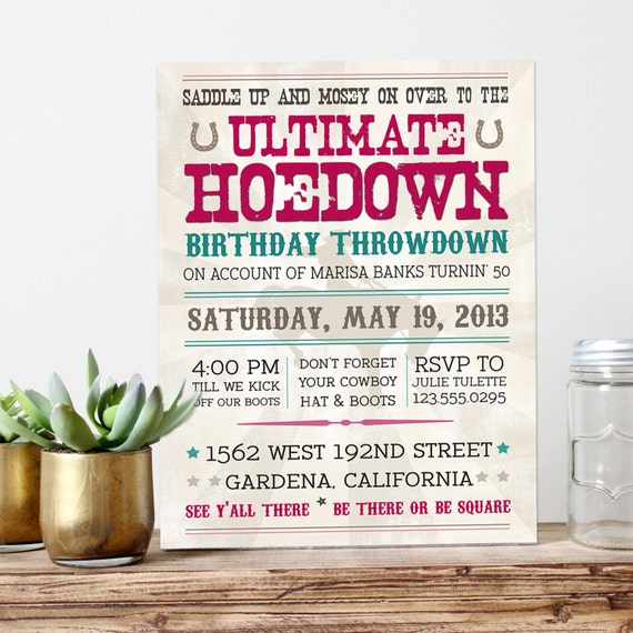 Rustic Hoedown Invitation Ultimate Hoedown Throwdown | Etsy