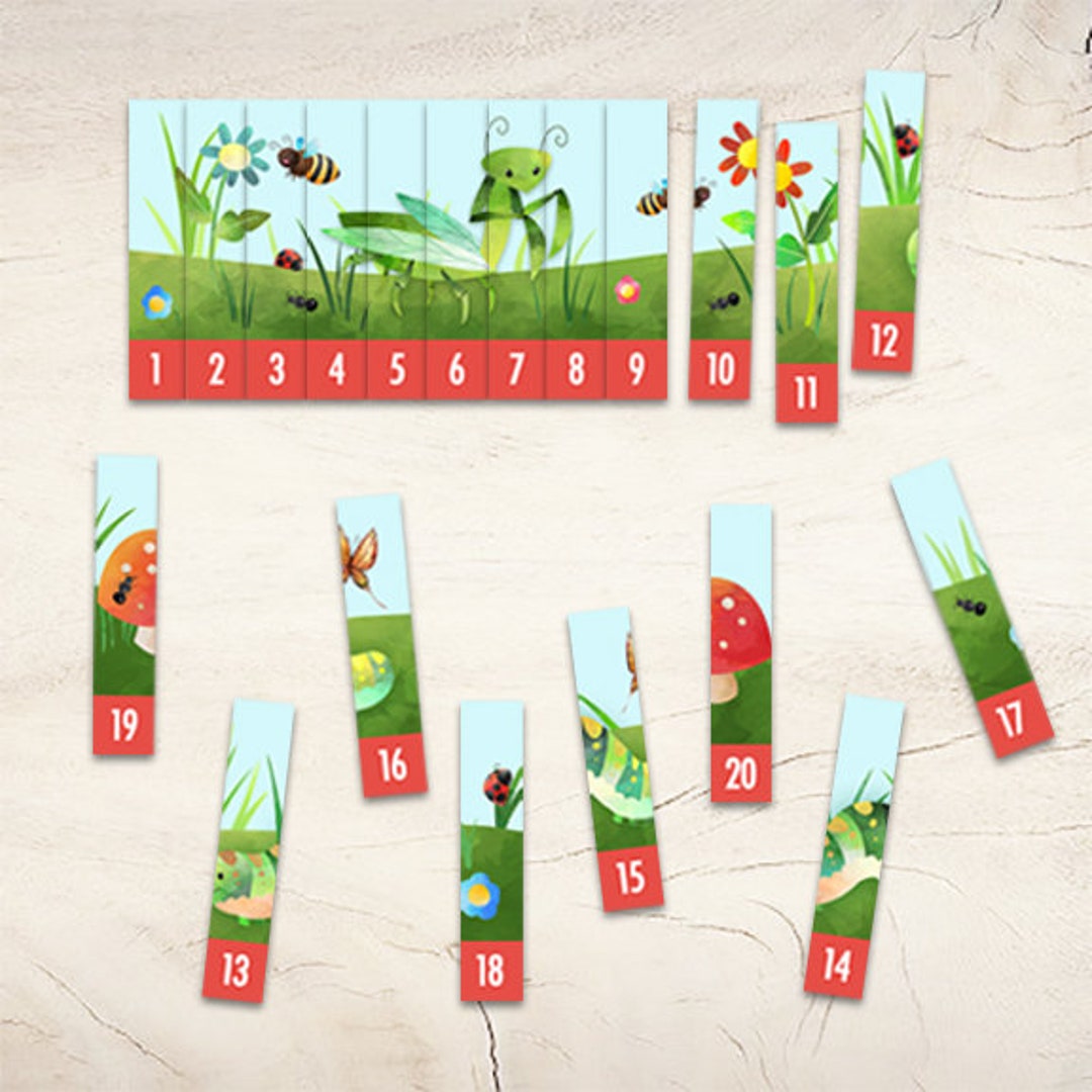 Learn to Count to 20 Bug Puzzle | Preschool and Kindergarten Number ...