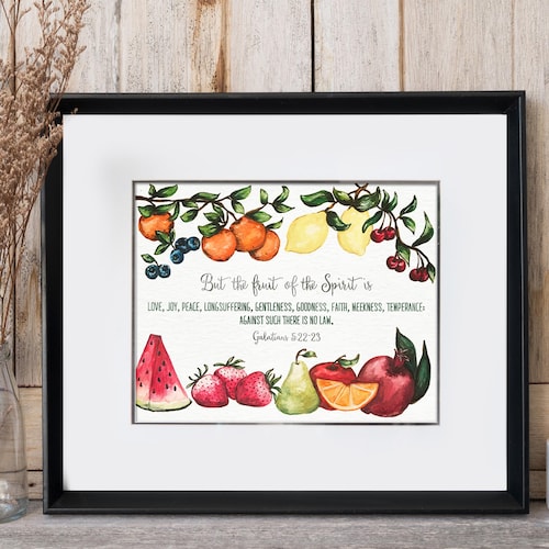 Watercolor Fruits of the Spirit Art - Etsy