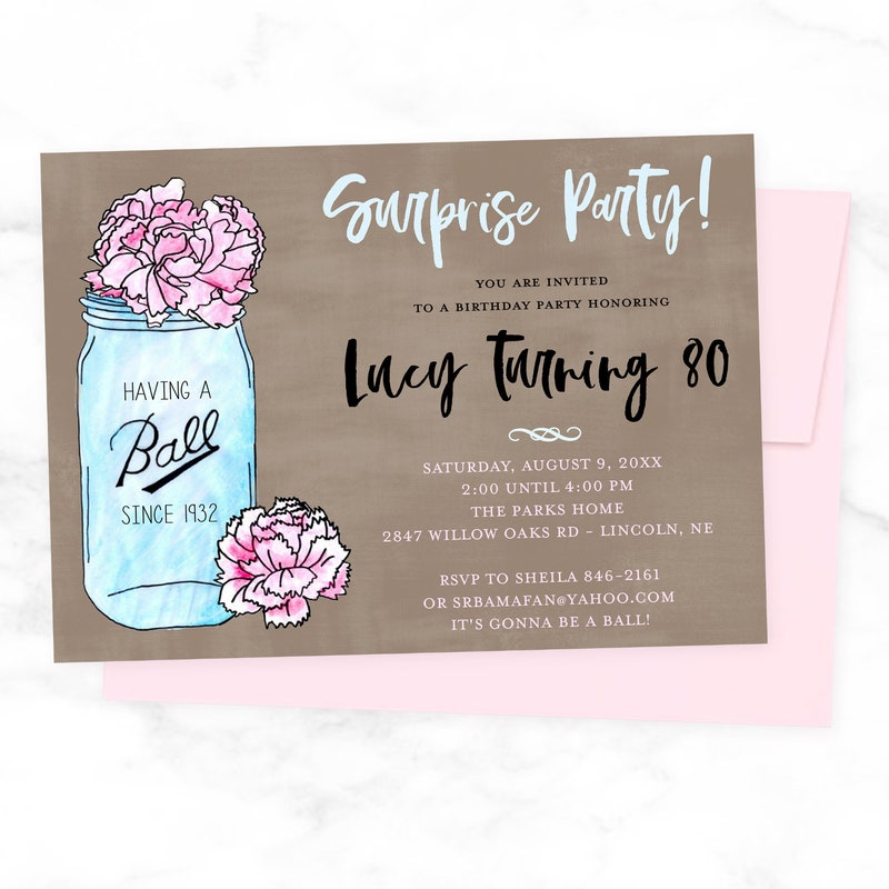 Mason Jar Invitation - Etsy