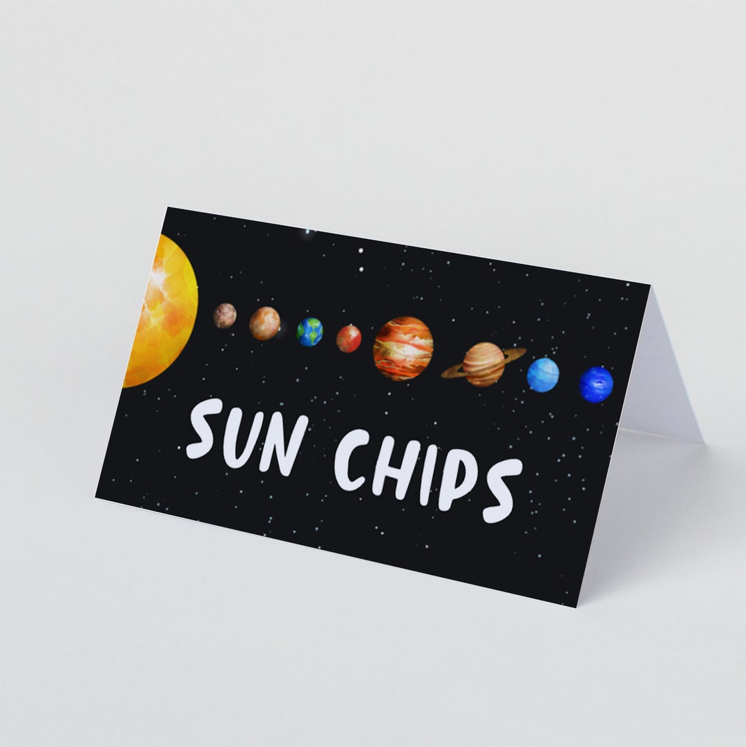 Solar System Tent Cards - Outer Space Birthday Decorations - Place ...