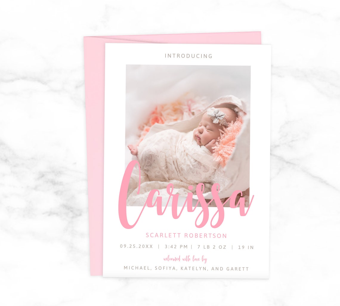 Introducing Baby Announcement Boy or Girl Birth Announcement - Etsy