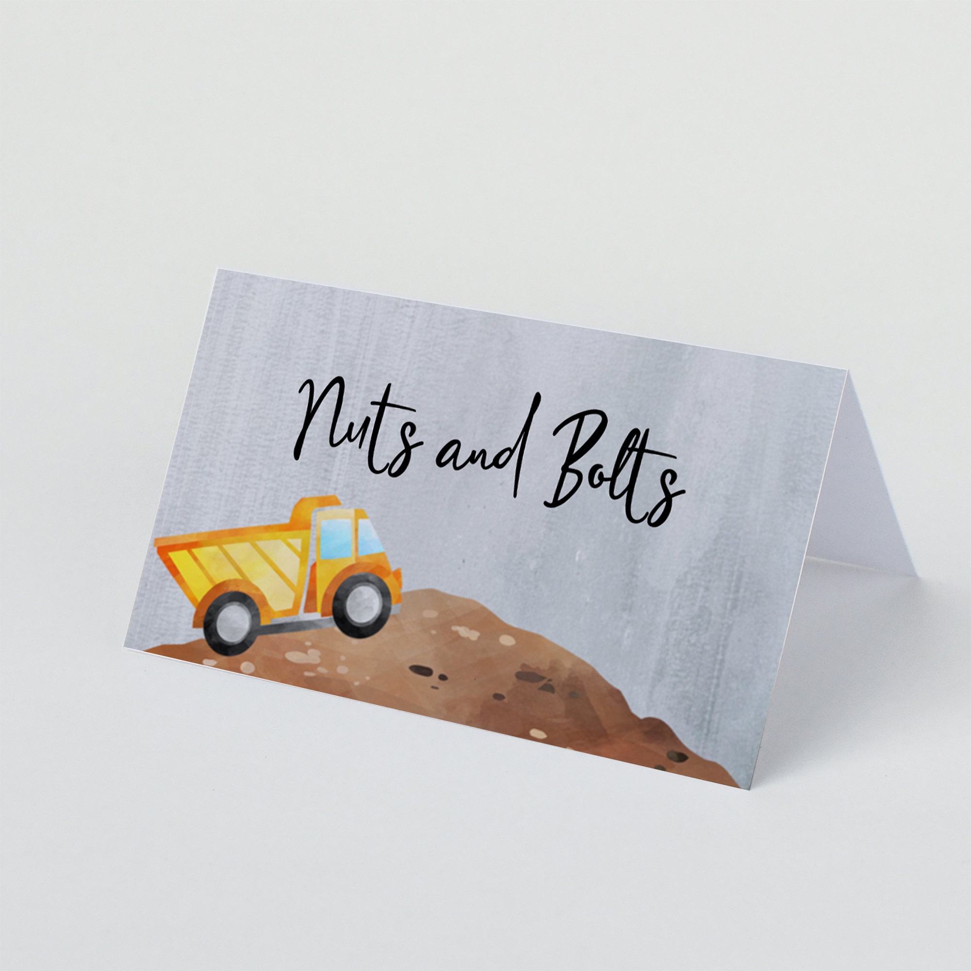 Construction Place Cards and Menu Label Tent Cards | Set of 4 ...