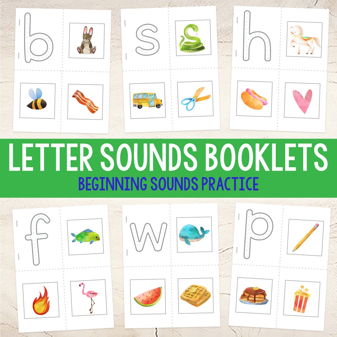 Alphabet Beginning Sounds Booklets - Letter Sounds Preschool Books - Etsy