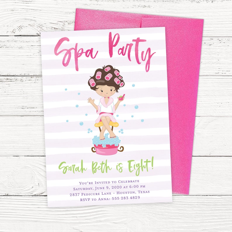 Spa Party Birthday Invitation Girl Spa Day Party Invitations - Etsy