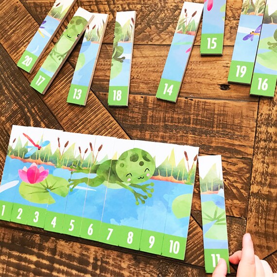 Learn to Count to 20 Frog Puzzle Preschool and Kindergarten - Etsy