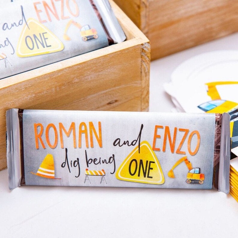 Construction Trucks Candy Bar Wrappers Construction Theme | Etsy