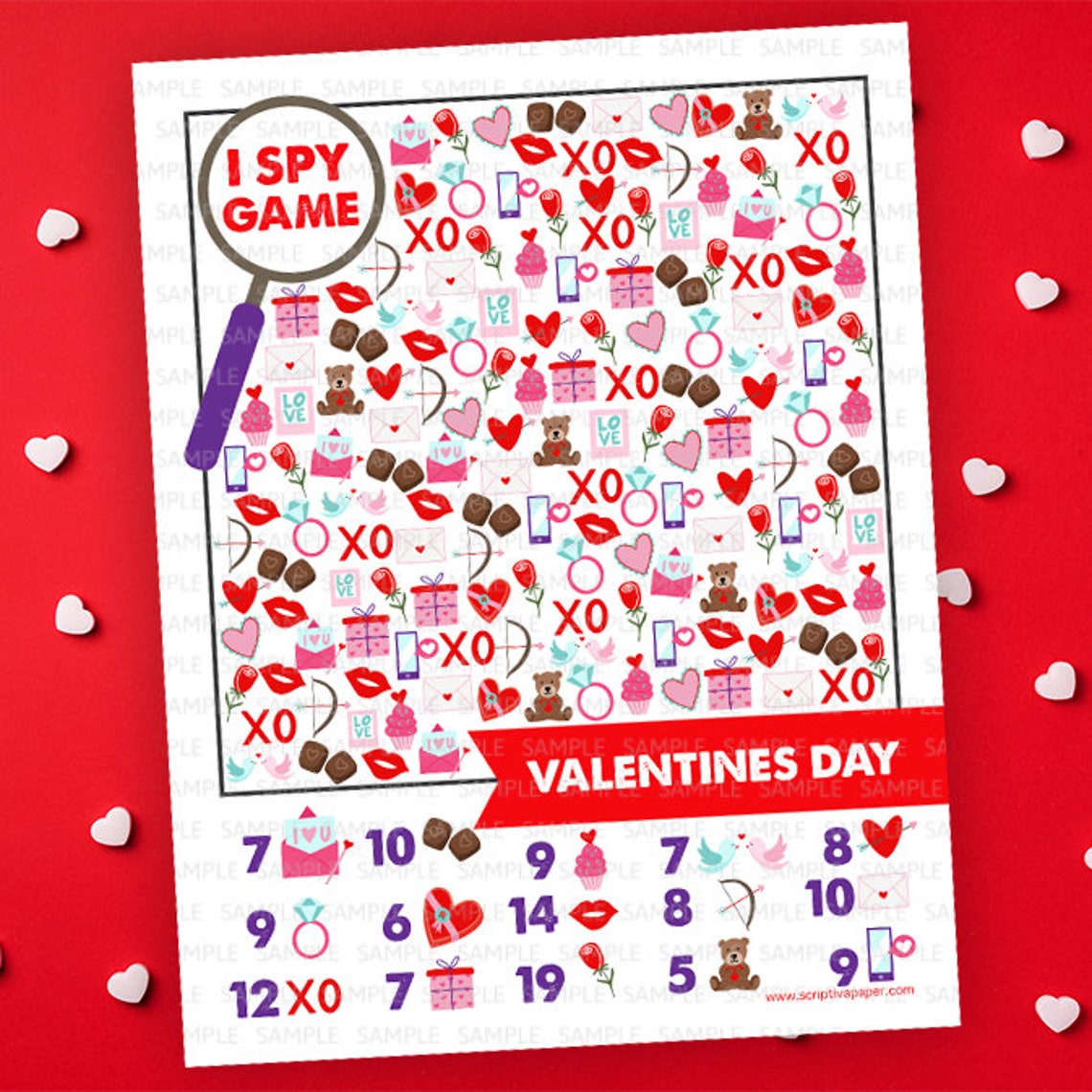 I SPY Valentine's Day Worksheet Activity - Etsy