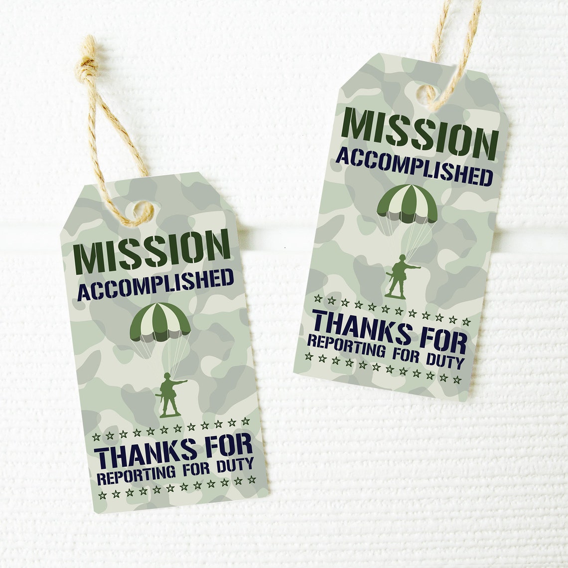 Military Party Favor Tags Army Birthday Party - Etsy