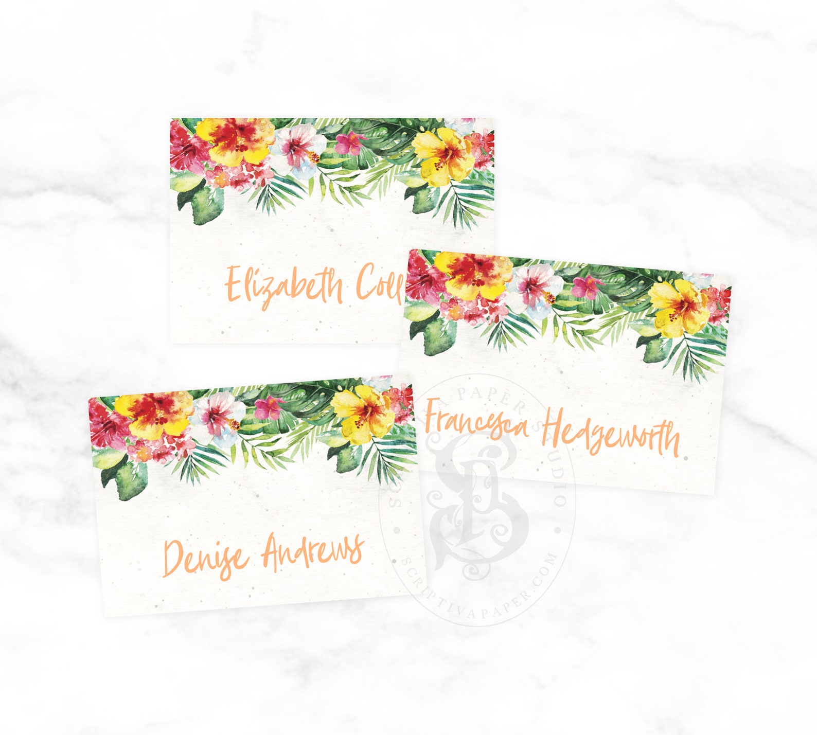 Tropical Luau Party Name Tags - Personalized Avery Name Tag Labels - Etsy