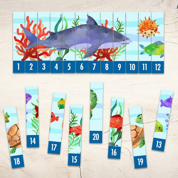 Learn to Count to 20 Under the Sea Puzzle | Preschool and Kindergarten ...