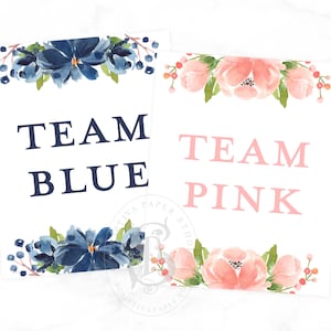 Team Blue and Team Pink Baby Shower Signs - Etsy