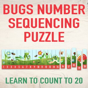 Learn to Count to 20 Bug Puzzle | Preschool and Kindergarten Number ...