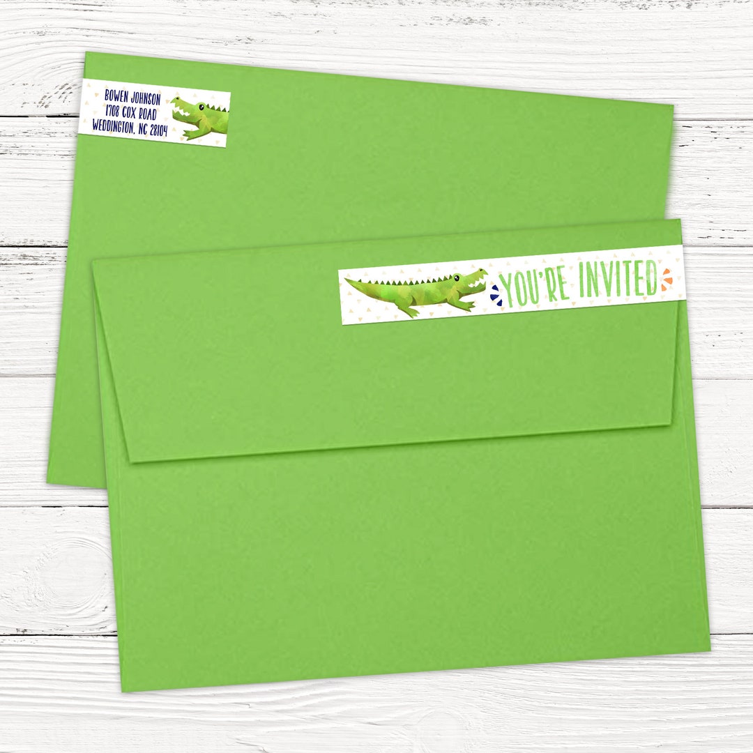 Alligator Return Address Labels | Wrap Around Labels - Etsy