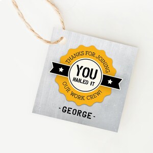 Construction Party Favor Tags | Tool or Construction Theme Birthday ...