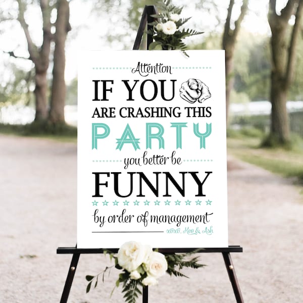 Funny Wedding Sign - Etsy
