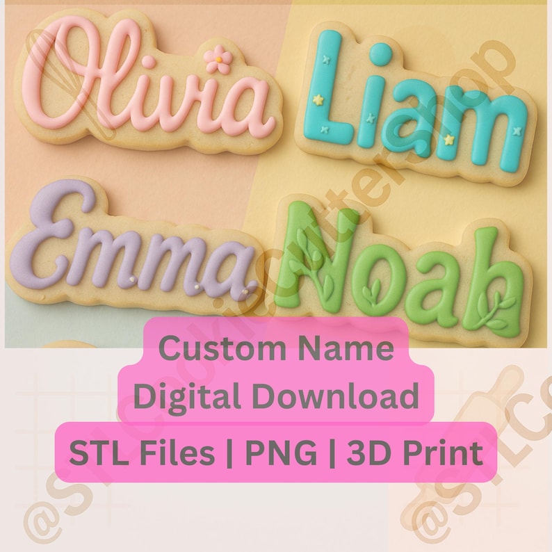 Custom Name Cookie Cutter STL – 3D Printable Personalized Name Plaque ...