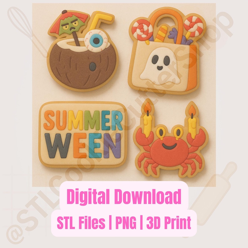 Summerween Sugar Cookies – Halloween Beach Party Decorated Cookies ...