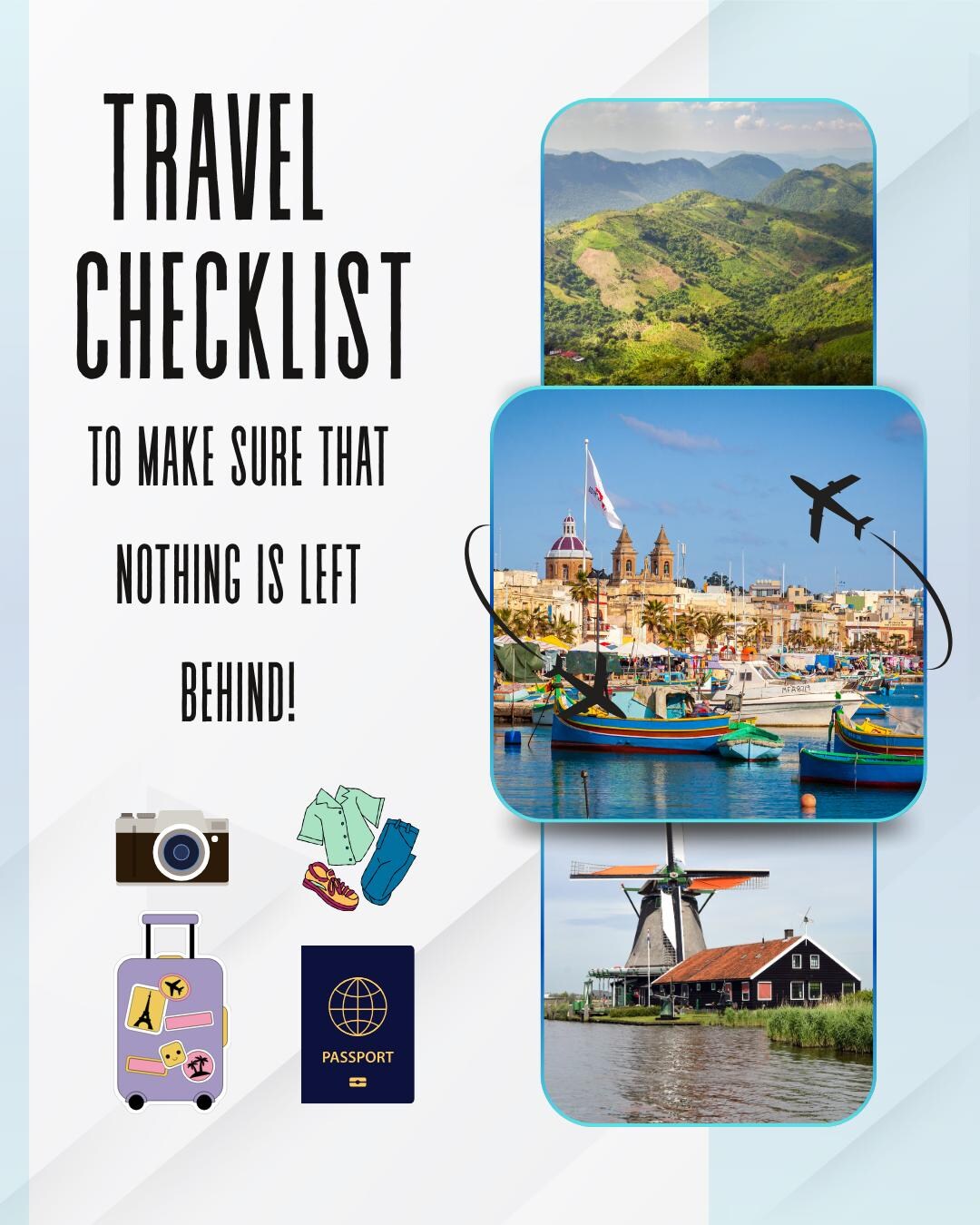 Travel Packing Checklist PDF - One Page Printable - Instant Download - Etsy