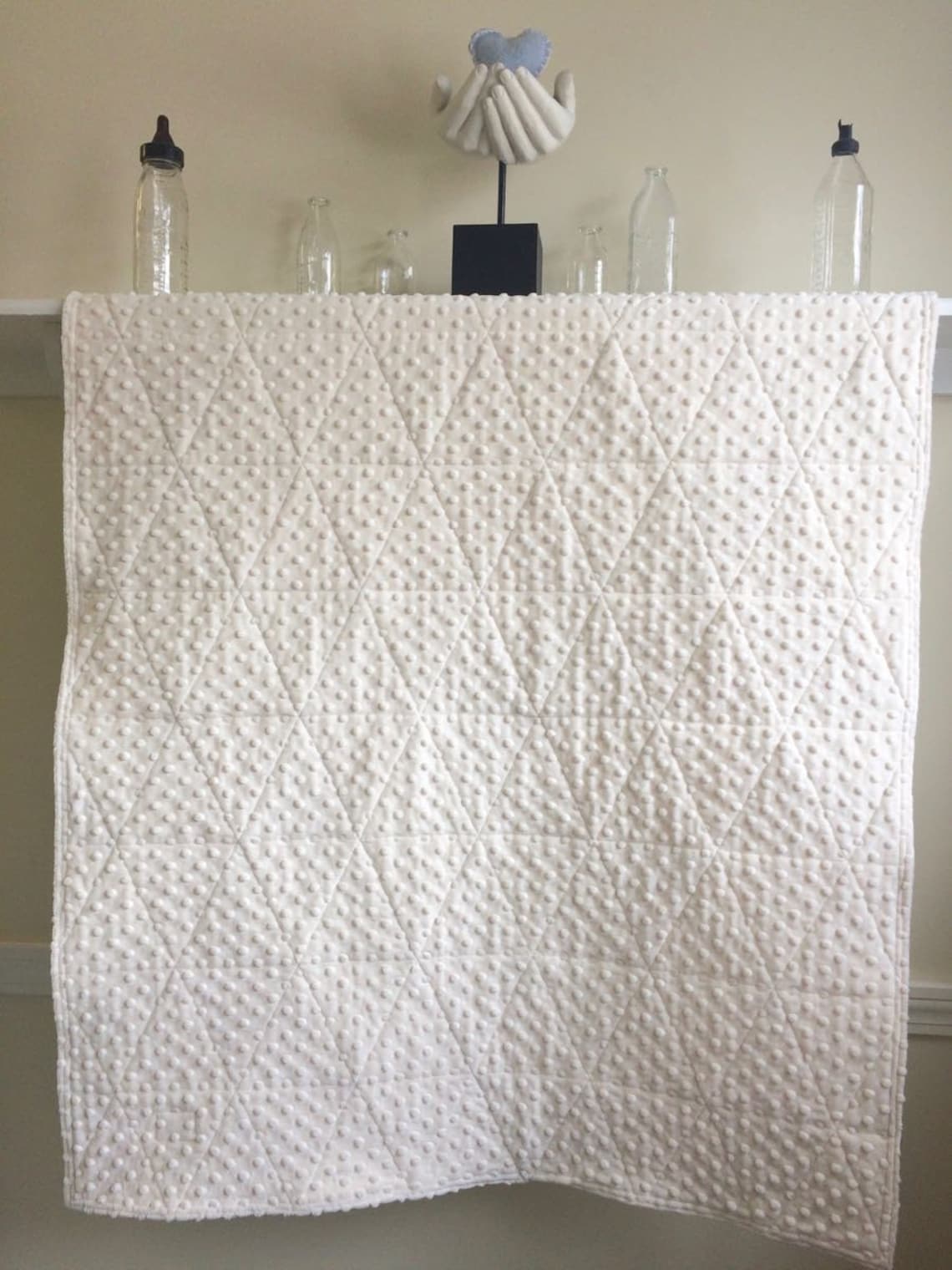 Pink Floral Triangle Baby Quilt Handmade Girl Baby Nursery - Etsy