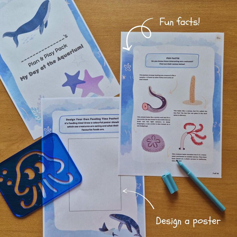 Aquarium Activity Kit: Printable Ocean Play, Word Bank & Journal (PDF ...