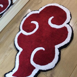 Akatsuki Cloud Rug | Naruto Tufted Carpet | Anime Room Decor | Anime ...