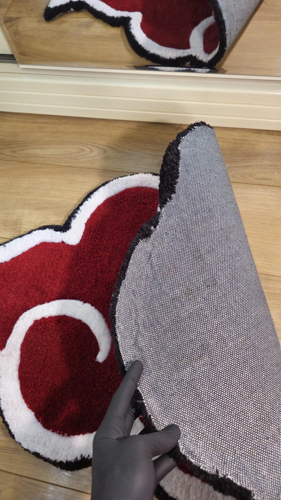 Akatsuki Cloud Rug | Naruto Tufted Carpet | Anime Room Decor | Anime ...