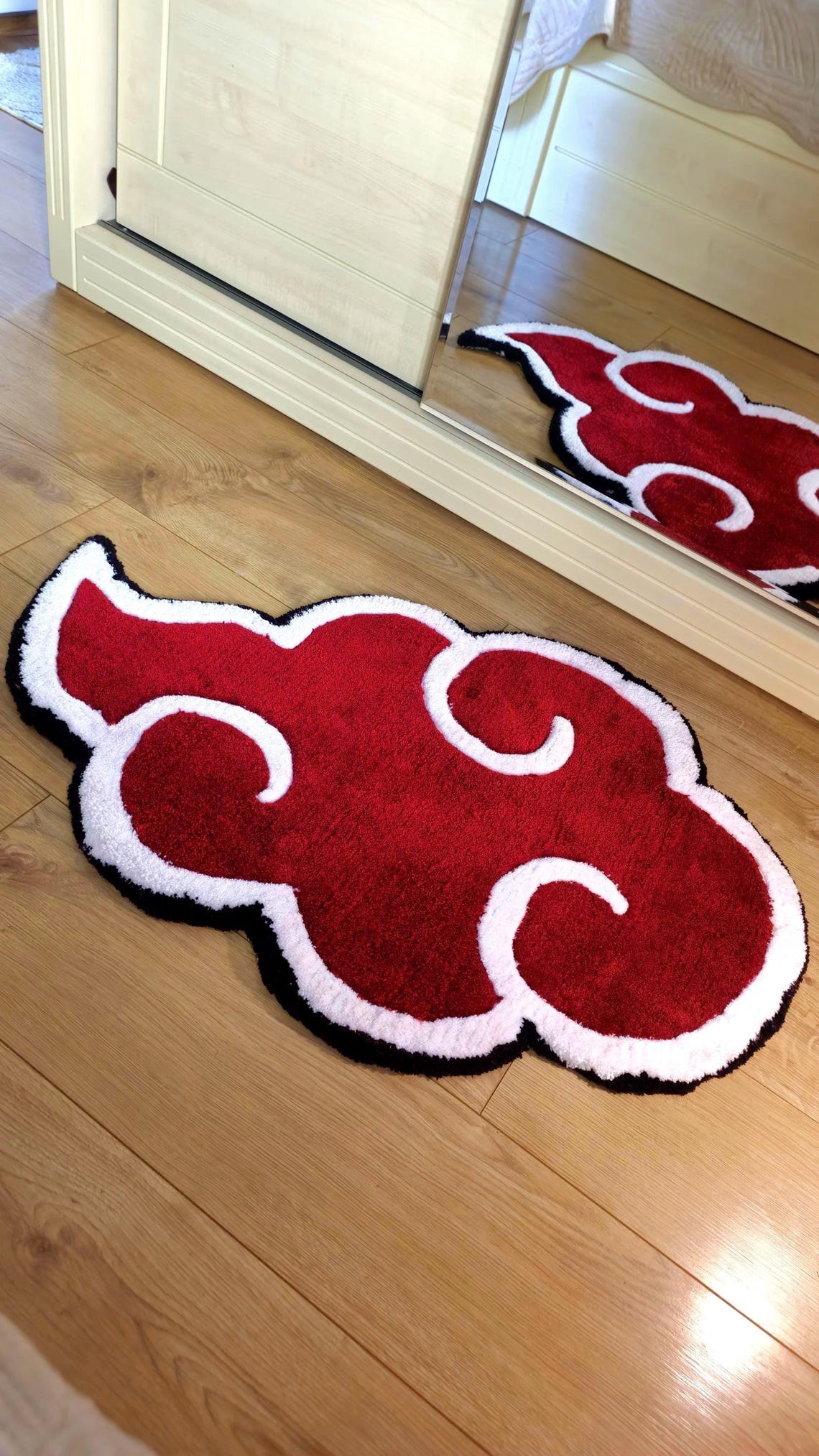 Akatsuki Cloud Rug | Naruto Tufted Carpet | Anime Room Decor | Anime ...