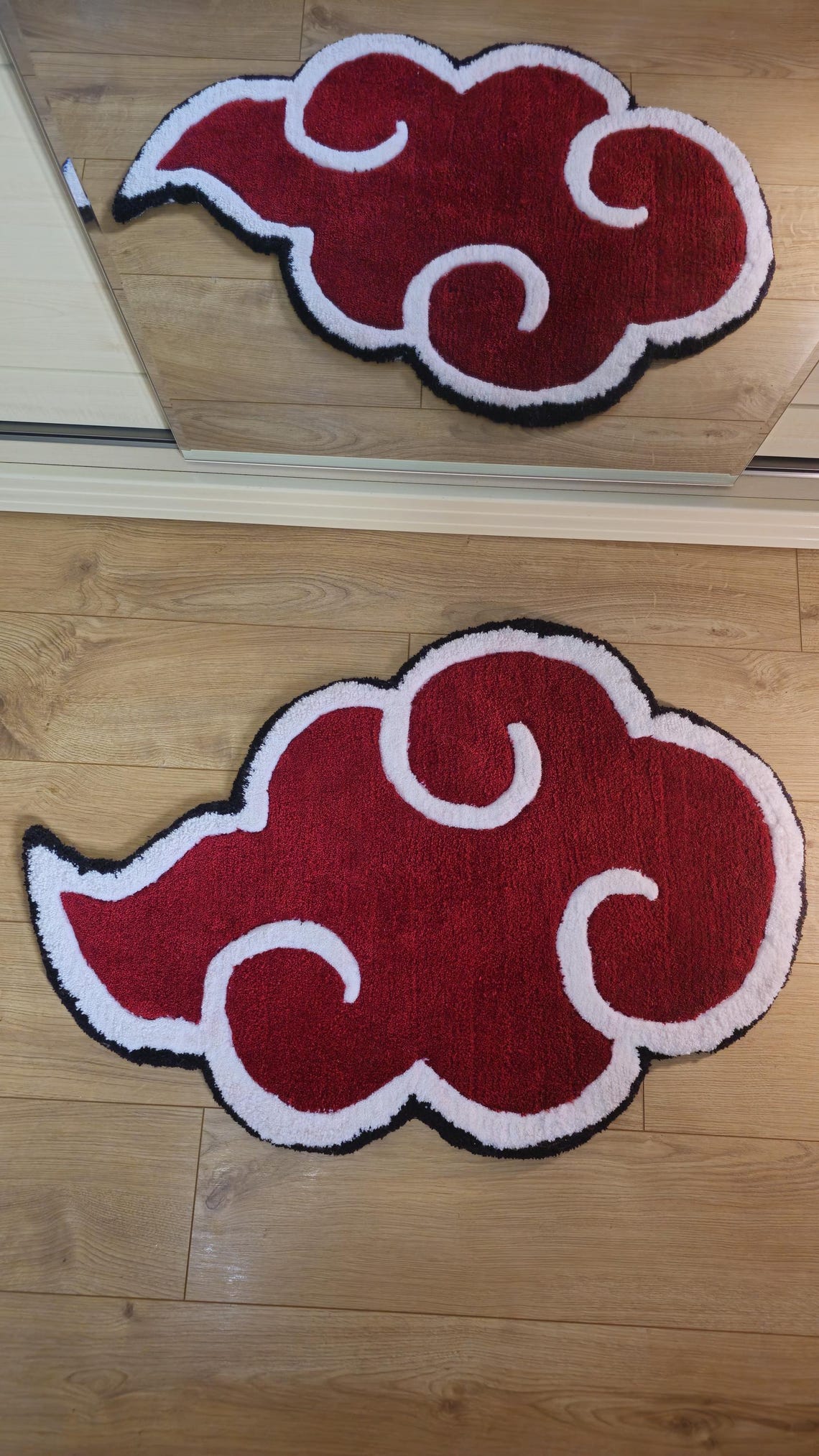 Akatsuki Cloud Rug | Naruto Tufted Carpet | Anime Room Decor | Anime ...