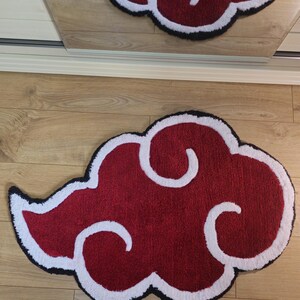 Akatsuki Cloud Rug | Naruto Tufted Carpet | Anime Room Decor | Anime ...