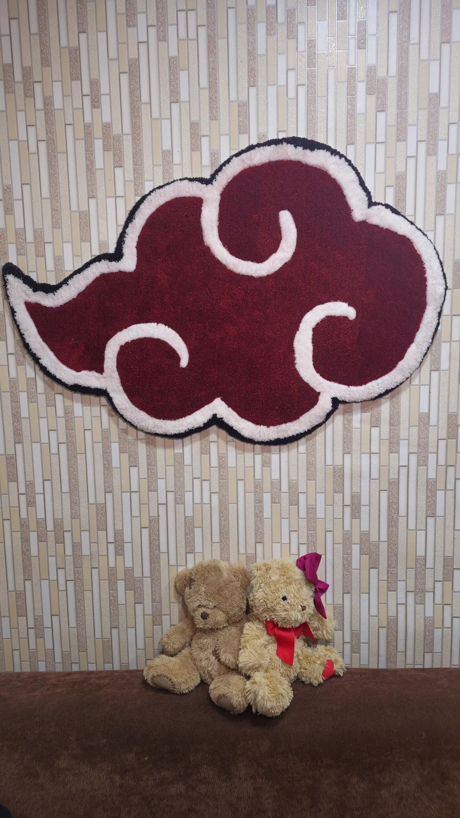 Akatsuki Cloud Rug | Naruto Tufted Carpet | Anime Room Decor | Anime ...