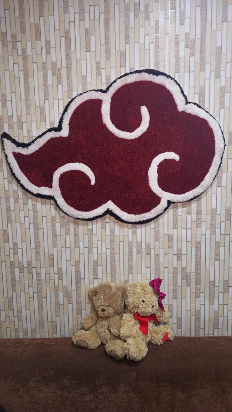 Akatsuki Cloud Rug | Naruto Tufted Carpet | Anime Room Decor | Anime ...