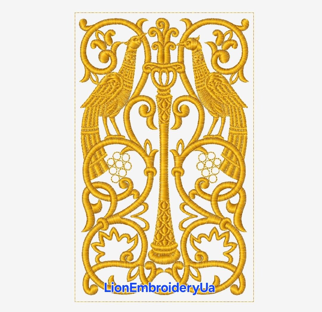 Byzantine Embroidery Design With Two Birds | Orthodox Liturgical ...