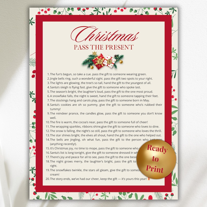 Printable Forfeits for Pass the Parcel - Etsy UK