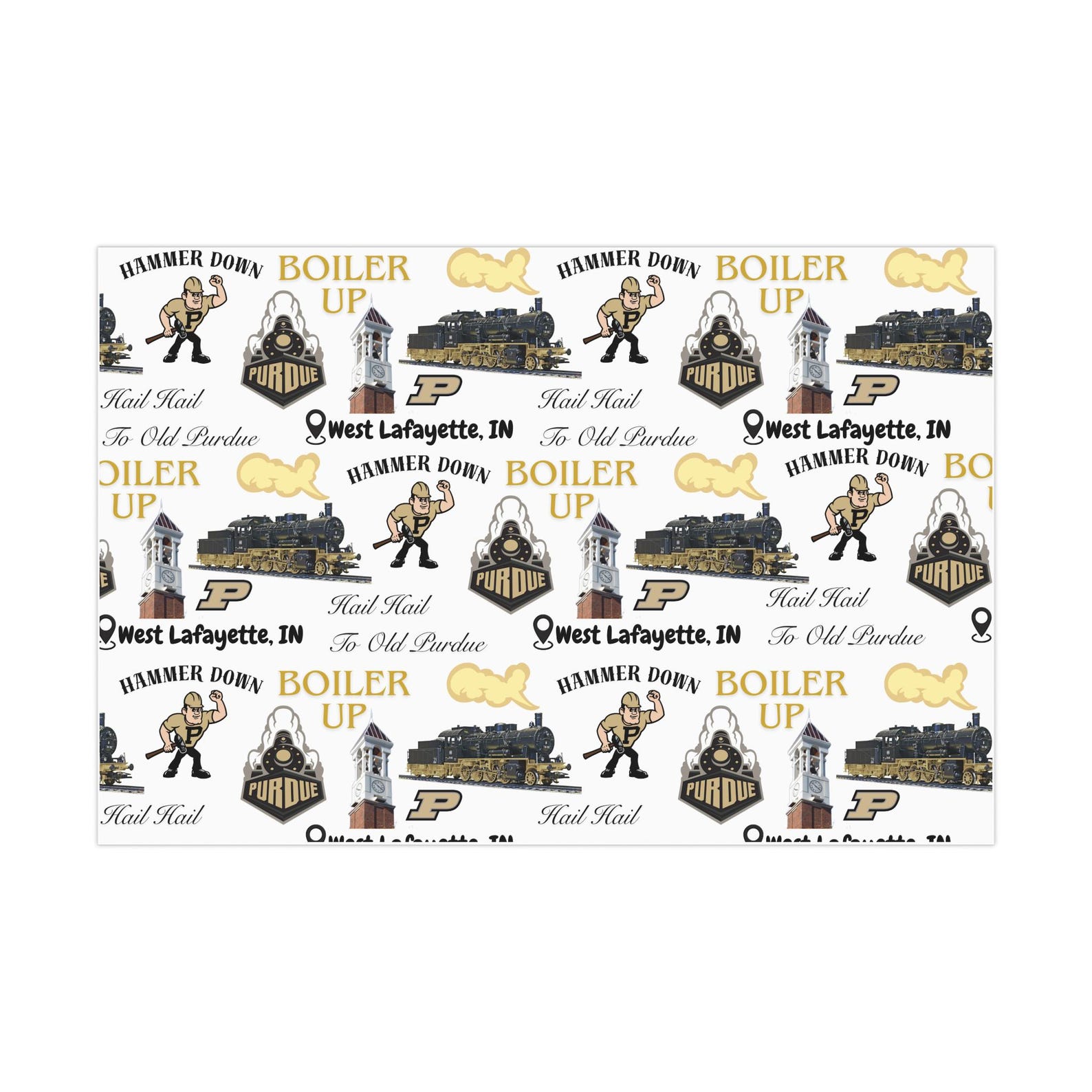 Purdue University Wrapping Paper: Boilermaker Giftwrap (30" X 20") - Etsy