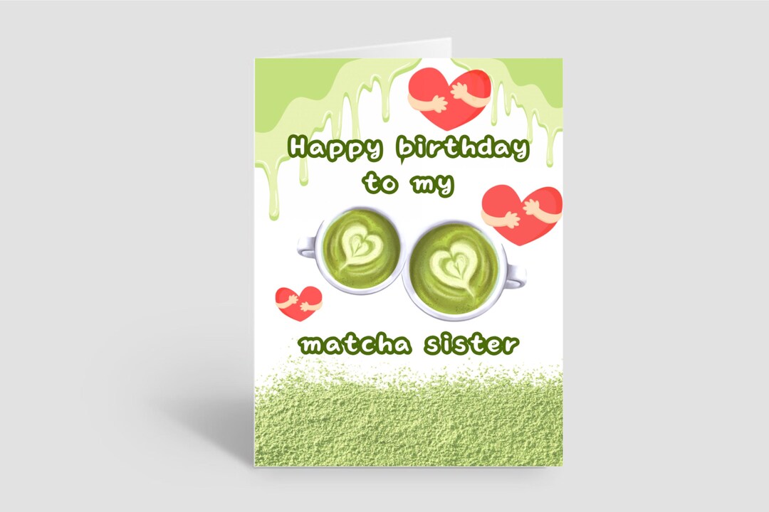Happy Birthday Matcha Sister Digital Download Card - Etsy