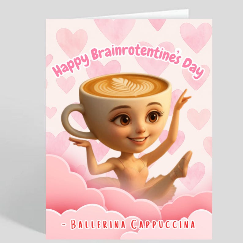 Brainrot Inspired Valentine's Card Ballerina Cappuccina: Digital ...