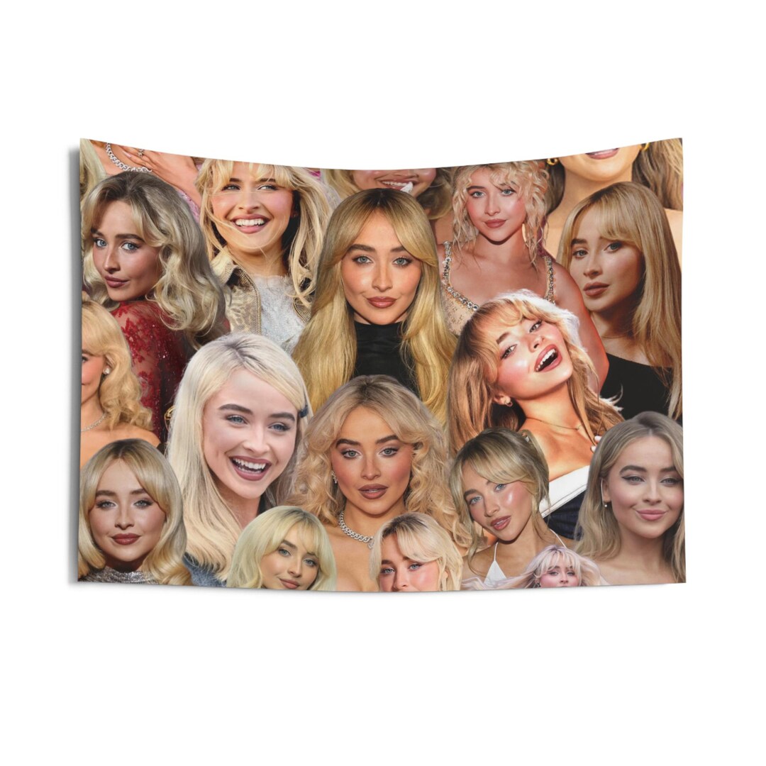 Sabrina Carpenter-inspired Collage Colorful Portrait Pop Artist Indoor ...