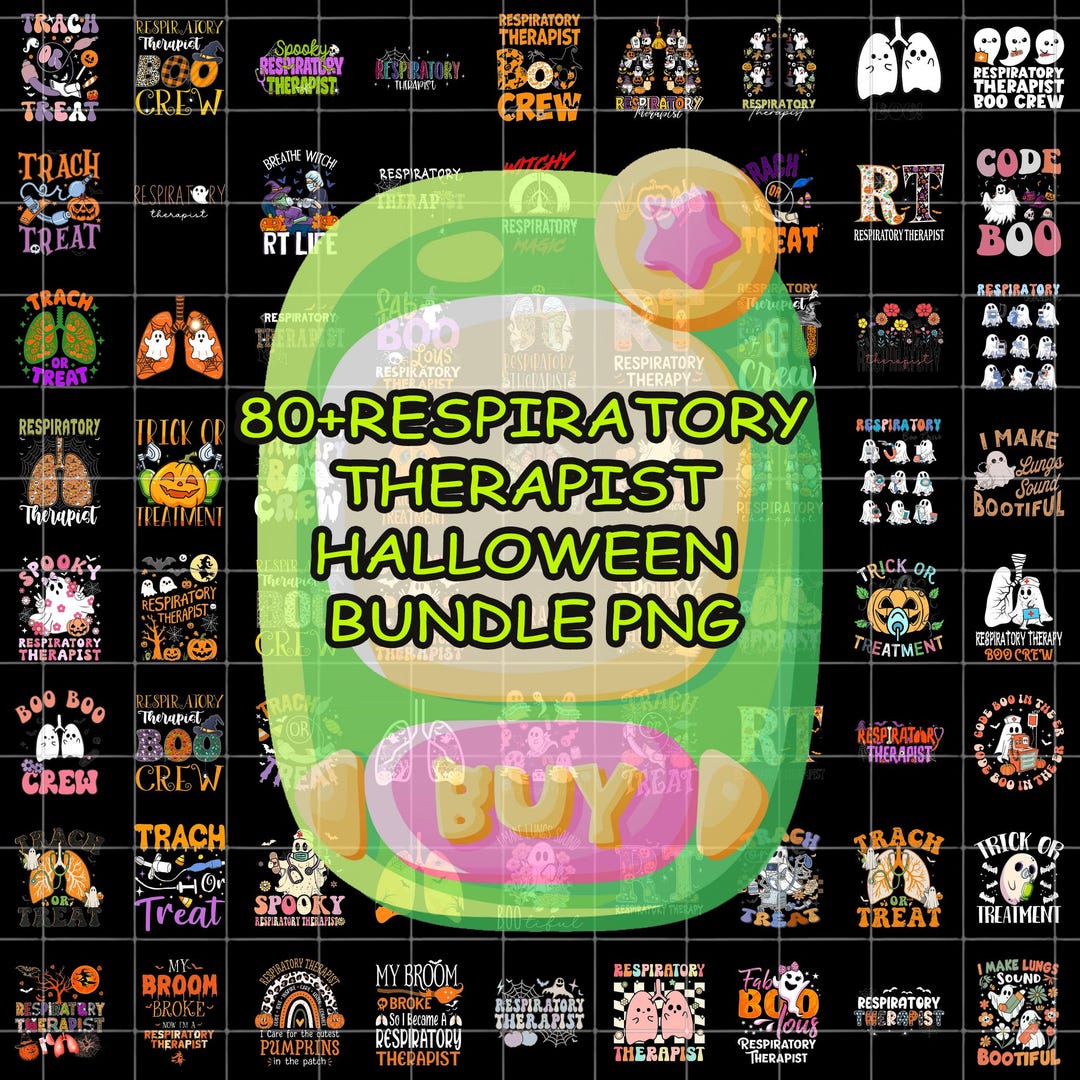 80+ Respiratory Therapist Halloween PNG Bundle, Spooky RT Digital ...