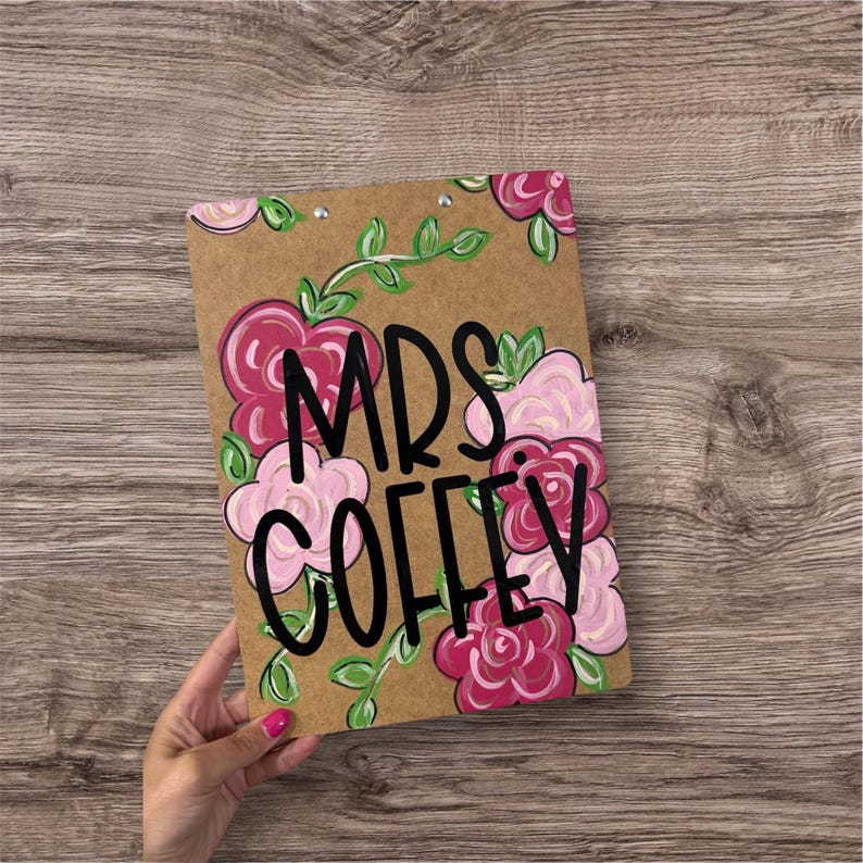 Custom Hand Painted Clipboard With Name | Personalized Teacher Gift ...