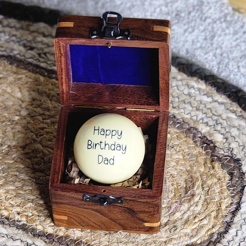 Personalized Pool Cue Ball, Custom Engraved Billiard Ball With Wooden ...