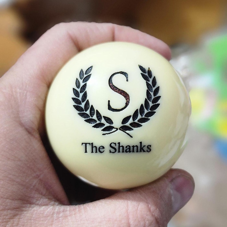 Personalized Pool Cue Ball, Custom Engraved Billiard Ball With Wooden ...